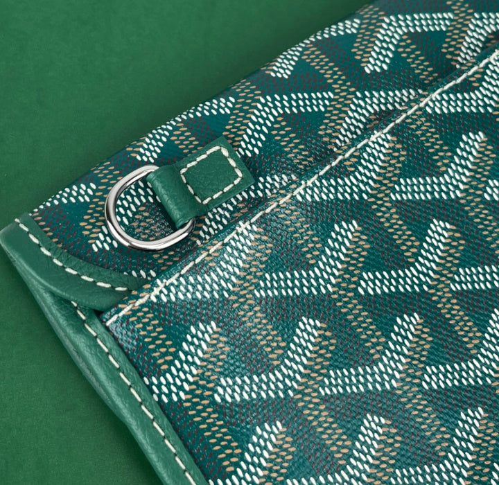 Goyard small pouch in green canvas – Lady Clara's Collection